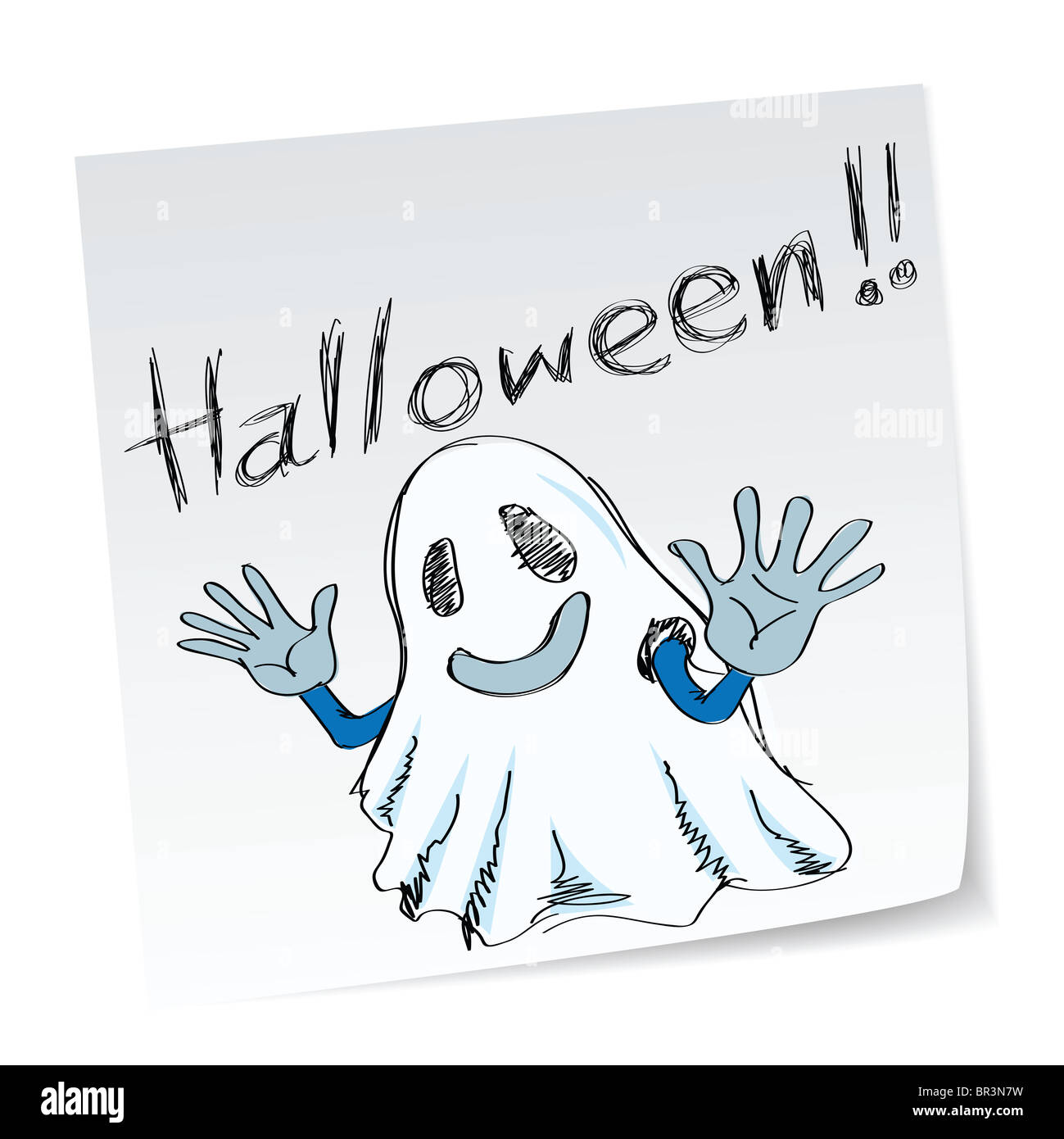 a note with hand-drawn halloween theme message - 3 of series Stock ...