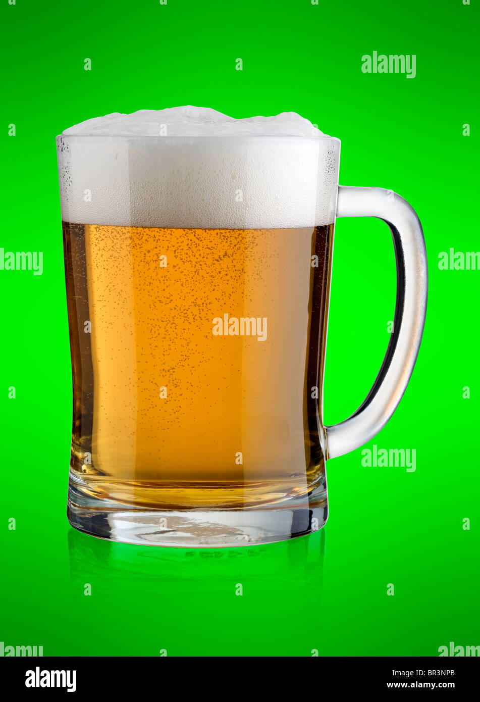 lager on a green background Stock Photo - Alamy