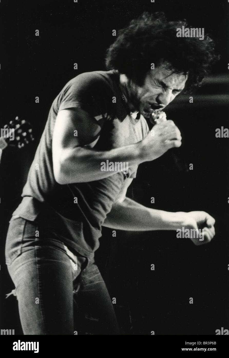 AC/DC - Brian Johnson at Leicester DeMontfort Hall about 1982. Photo ...