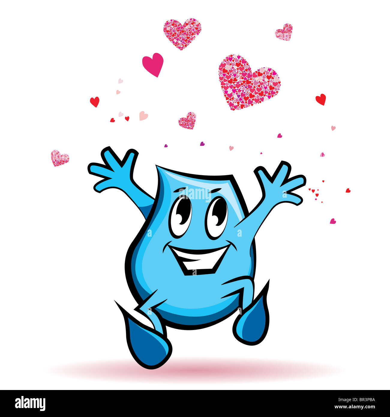 Cartoon character Blinky love jump, illustration Stock Photo - Alamy