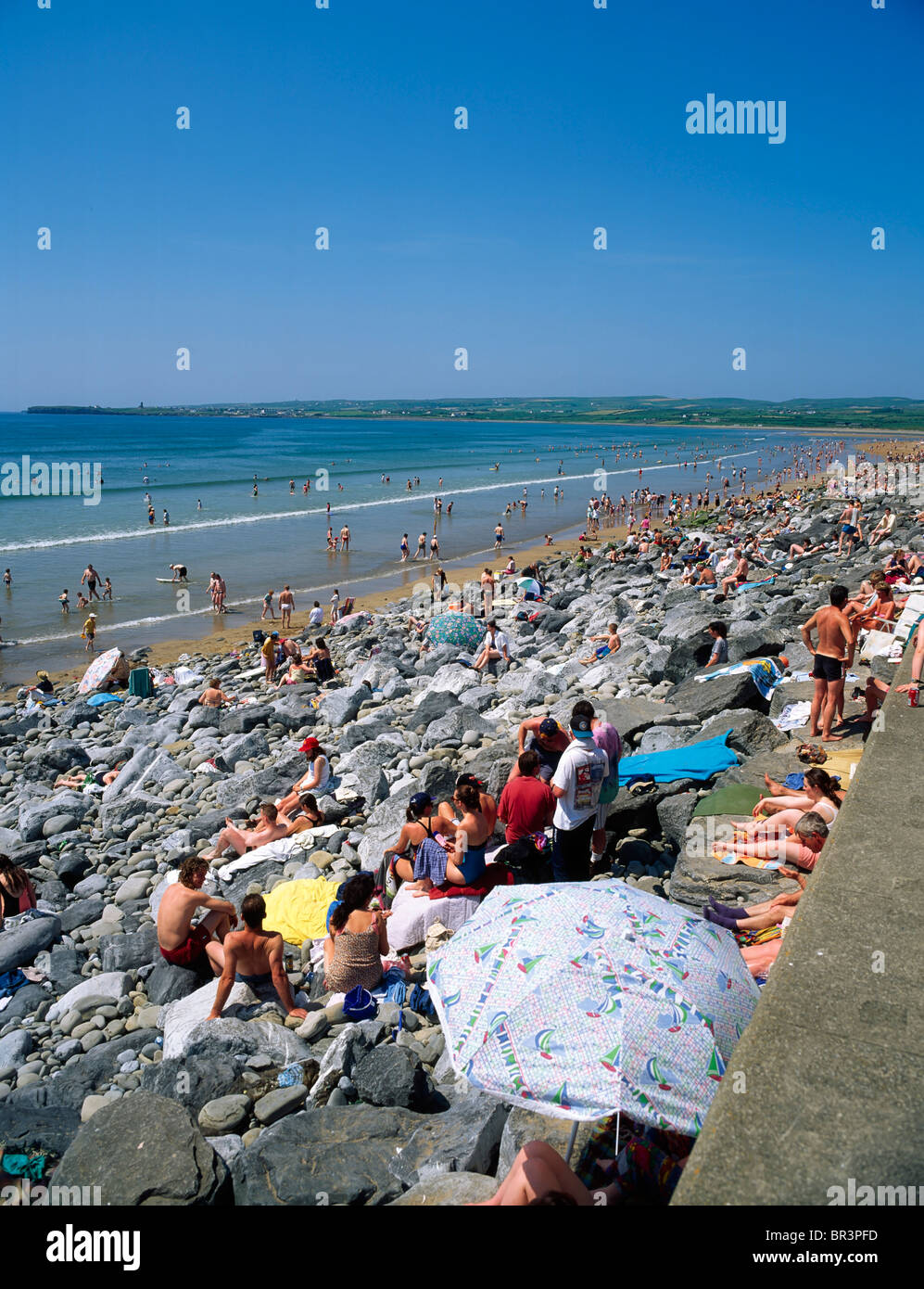 Co Clare,Ireland;People On Lahinch Beach Stock Photo - Alamy