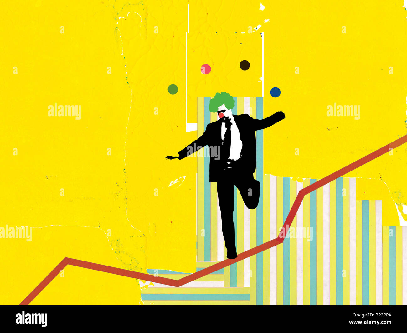 A clown standing on a chart Stock Photo - Alamy
