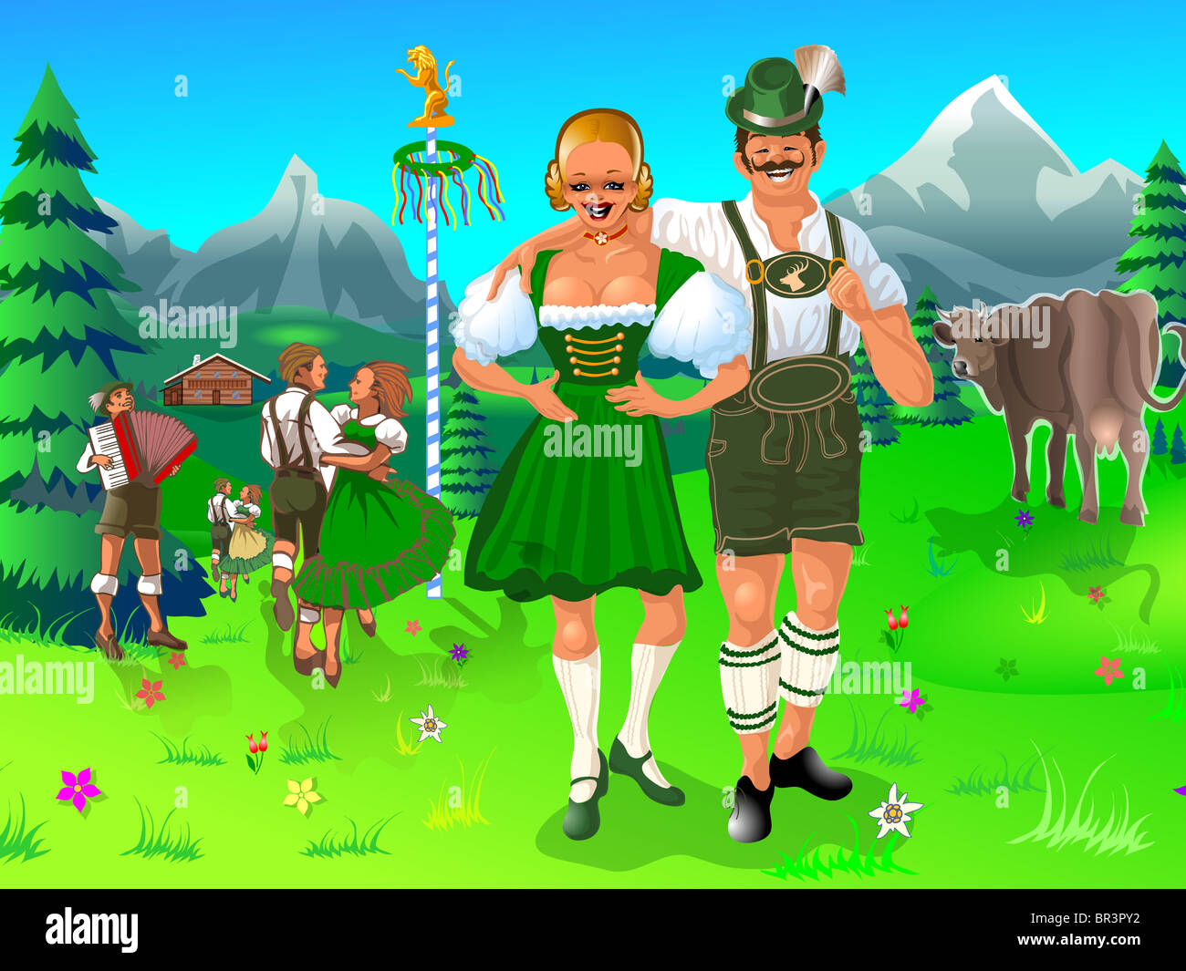 German dancing costume hi-res stock photography and images - Alamy