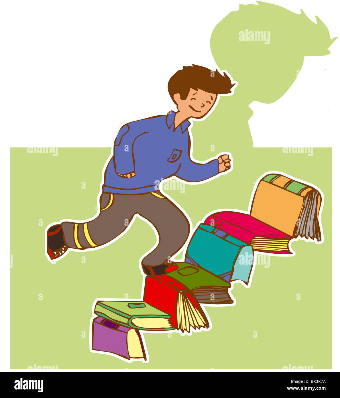 Illustration Book Climbing Stairs High Resolution Stock Photography and ...