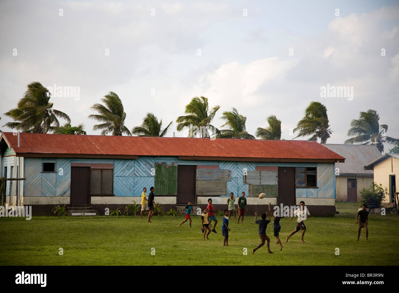 When not fishing, the young boys play their favorite sport: rugby Stock ...