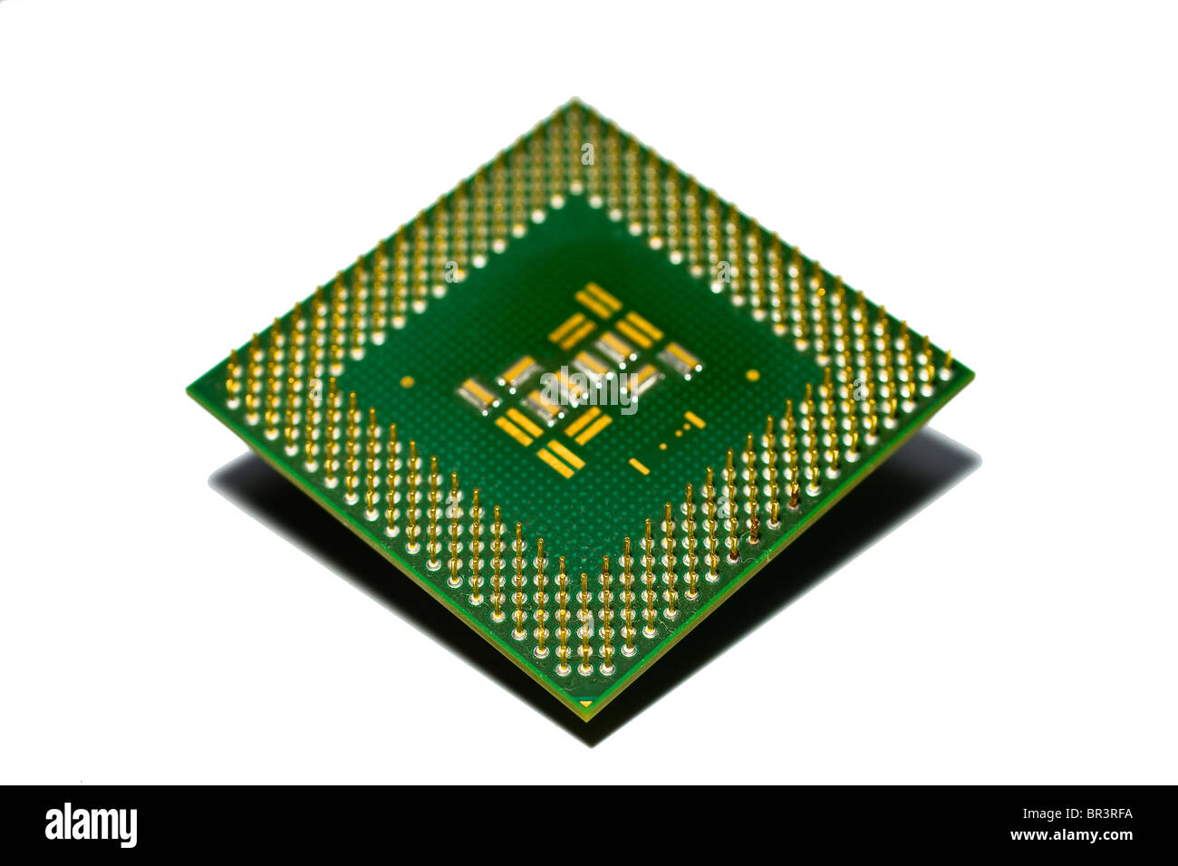 Microprocessor isolated on white background Stock Photo - Alamy