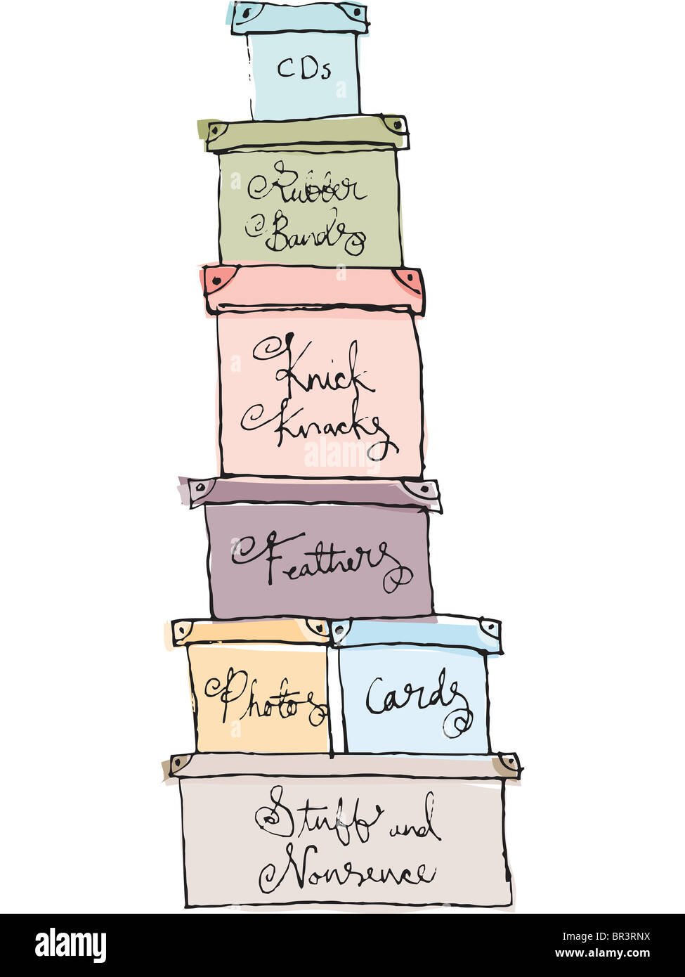 A stack of storage boxes Stock Photo - Alamy