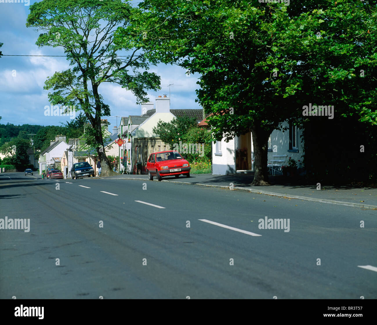 Mountshannon,Co Clare,Ireland;Tree Lined Street Stock Photo - Alamy