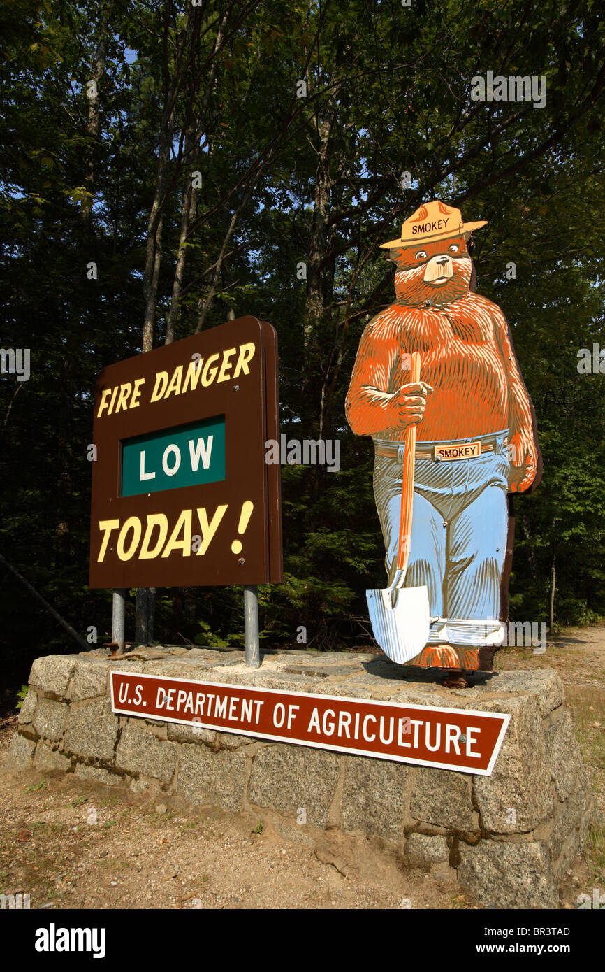 Smoky The Bear sign along the Kancamagus Highway near North Conway, NH ...