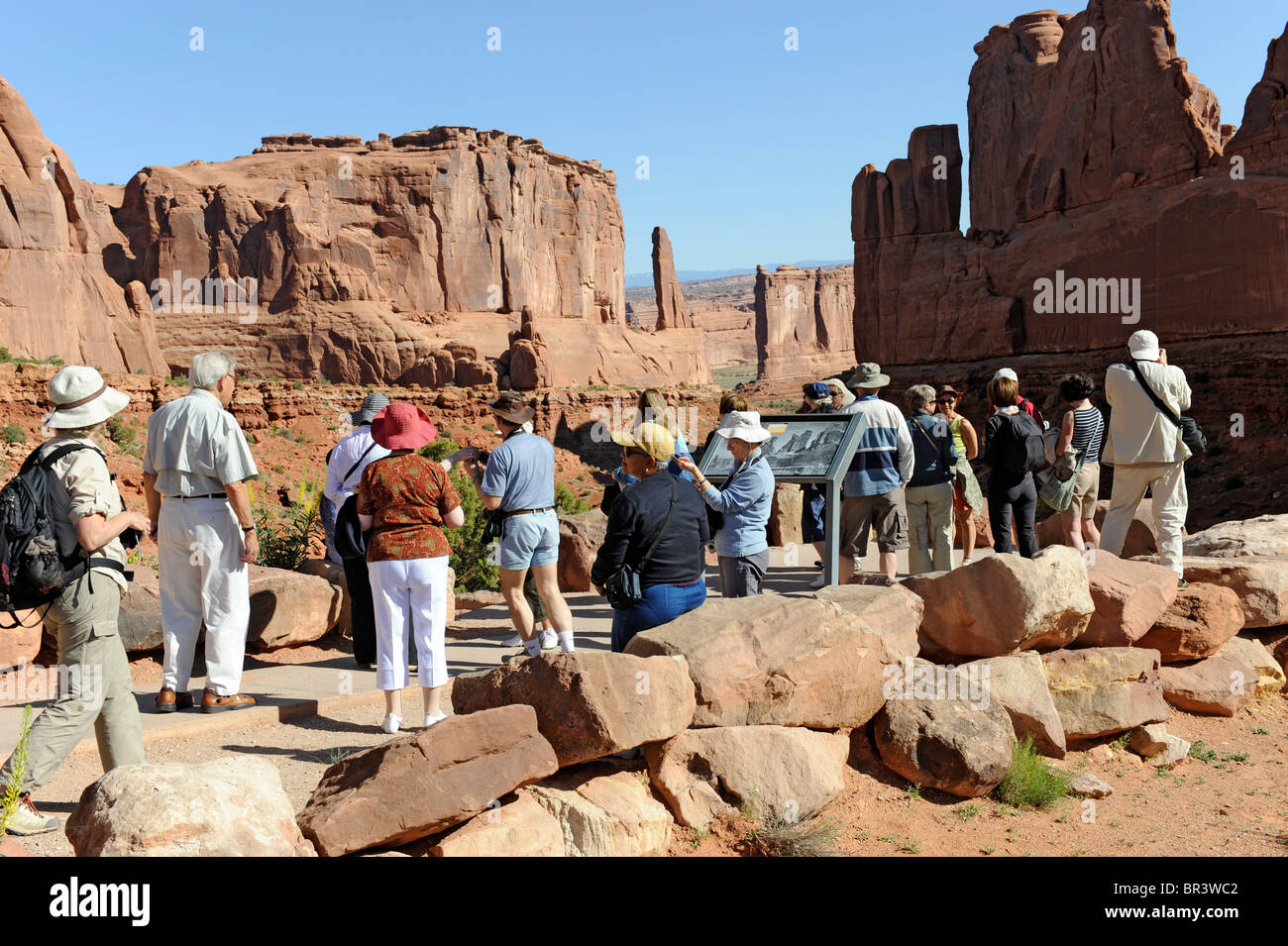 Visitors at Park Avenue Arches National Park Moab Utah Stock Photo - Alamy