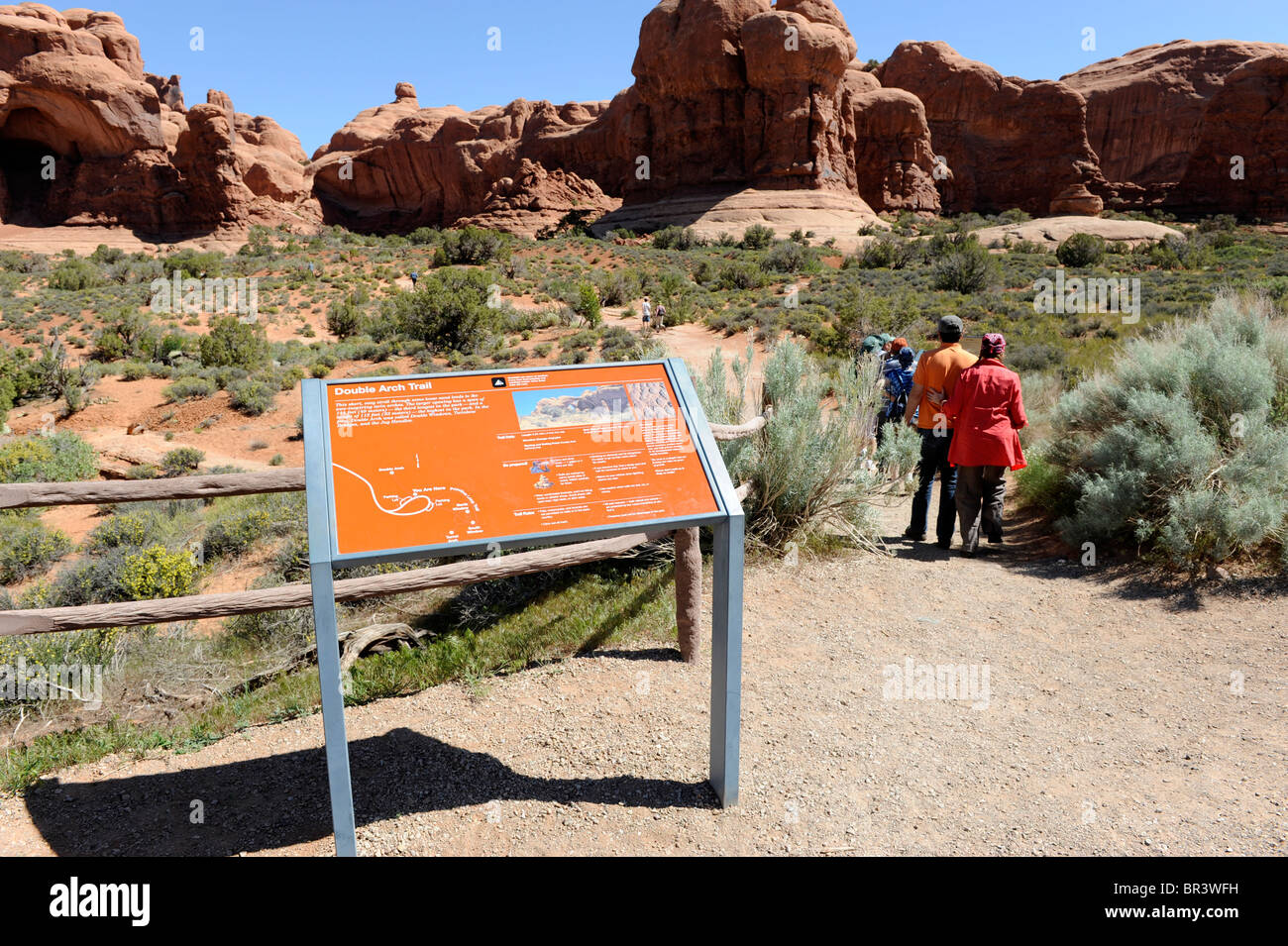 Double Arch Trail Arches National Park Moab Utah Stock Photo - Alamy