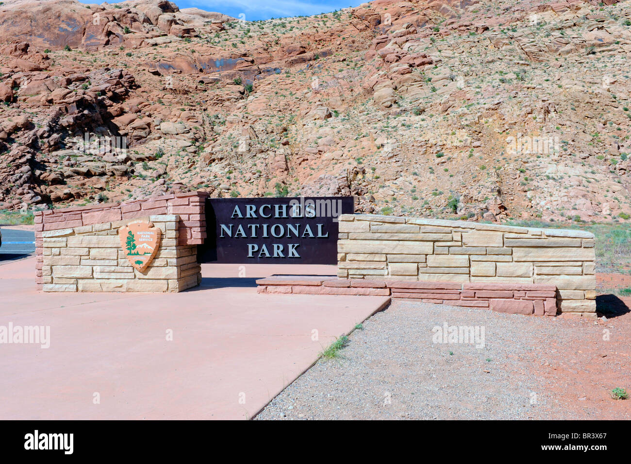 Entrance Sign Arches National Park Moab Utah Stock Photo - Alamy