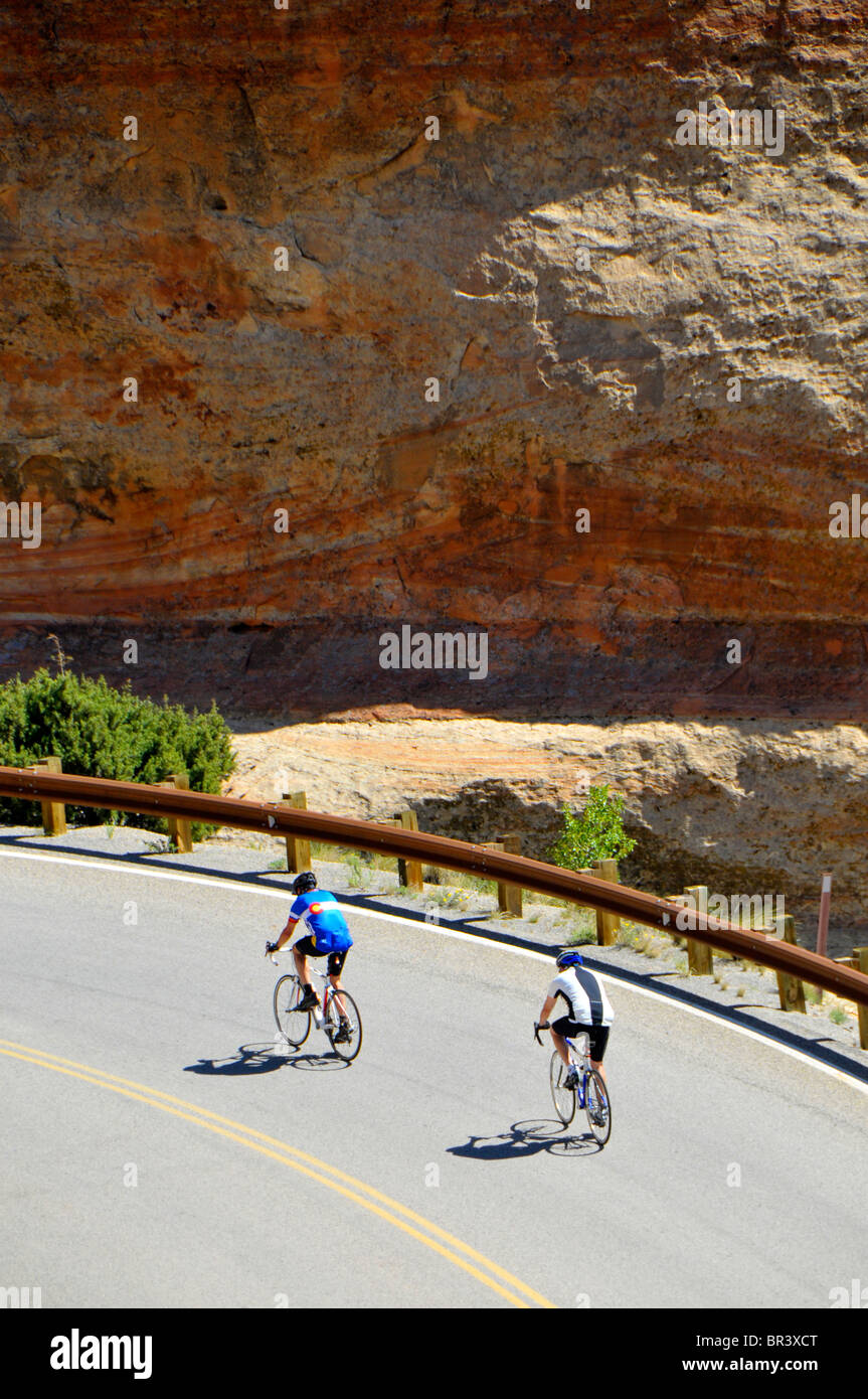 Bicyclists Rim Rock Trail Colorado National Monument Grand Junction ...