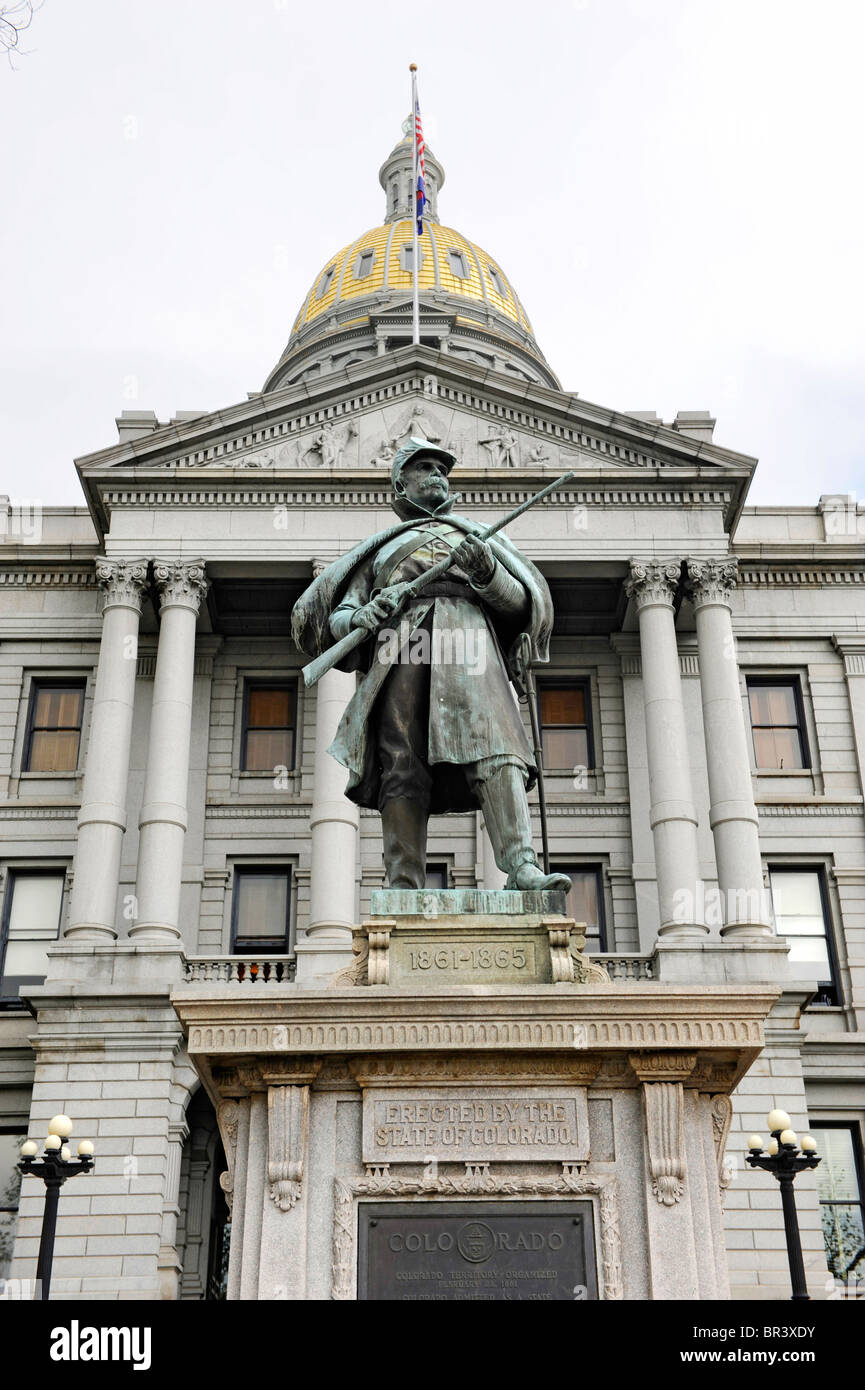 Civil War Monument Union Soldier Denver Colorado Stock Photo - Alamy