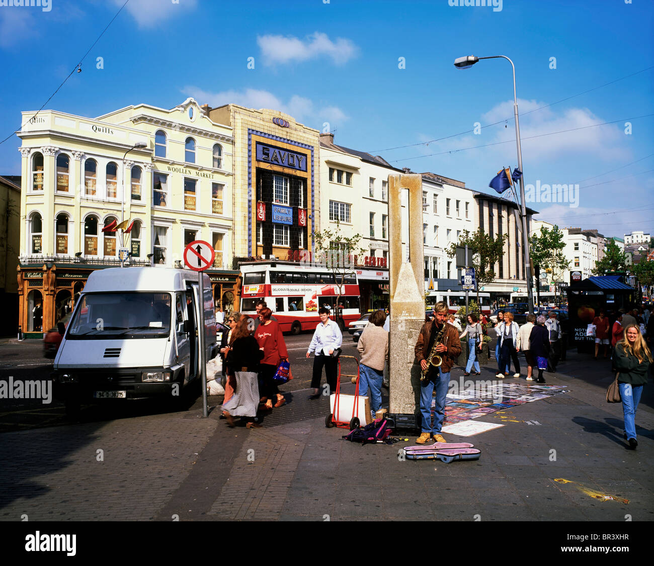 Patrick Street,Co Cork,Ireland;Busker On Patrick Street Stock Photo - Alamy