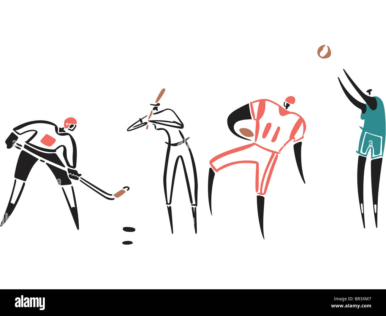 Baseball players illustration hi-res stock photography and images - Alamy