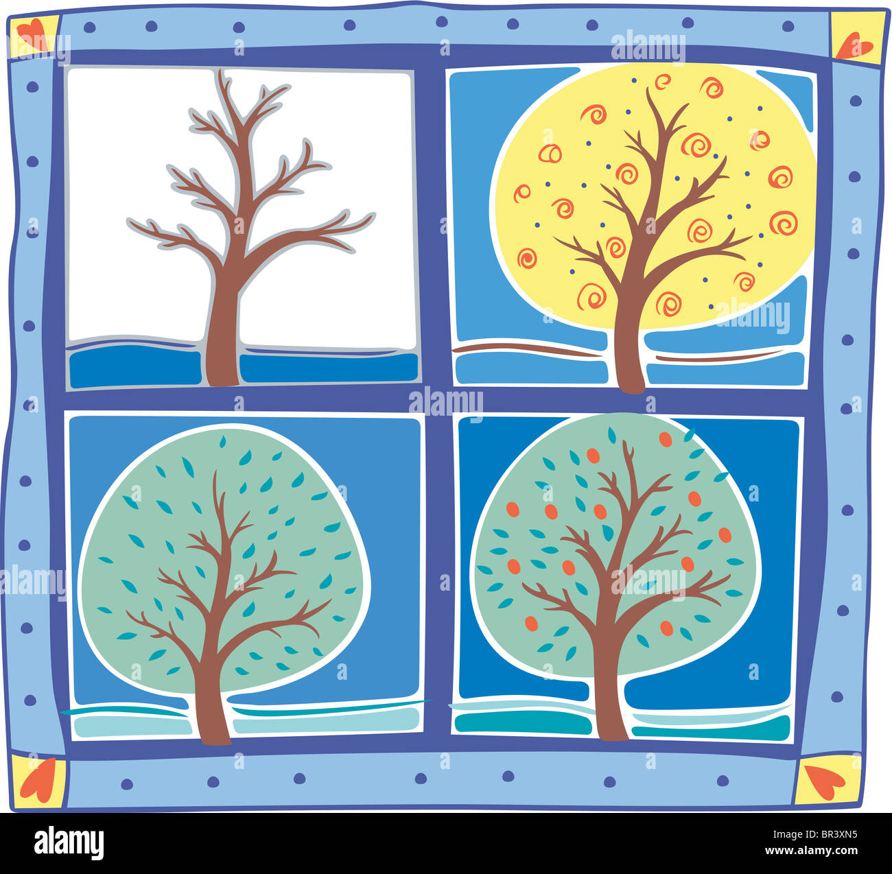 Four Seasons Tree Painting