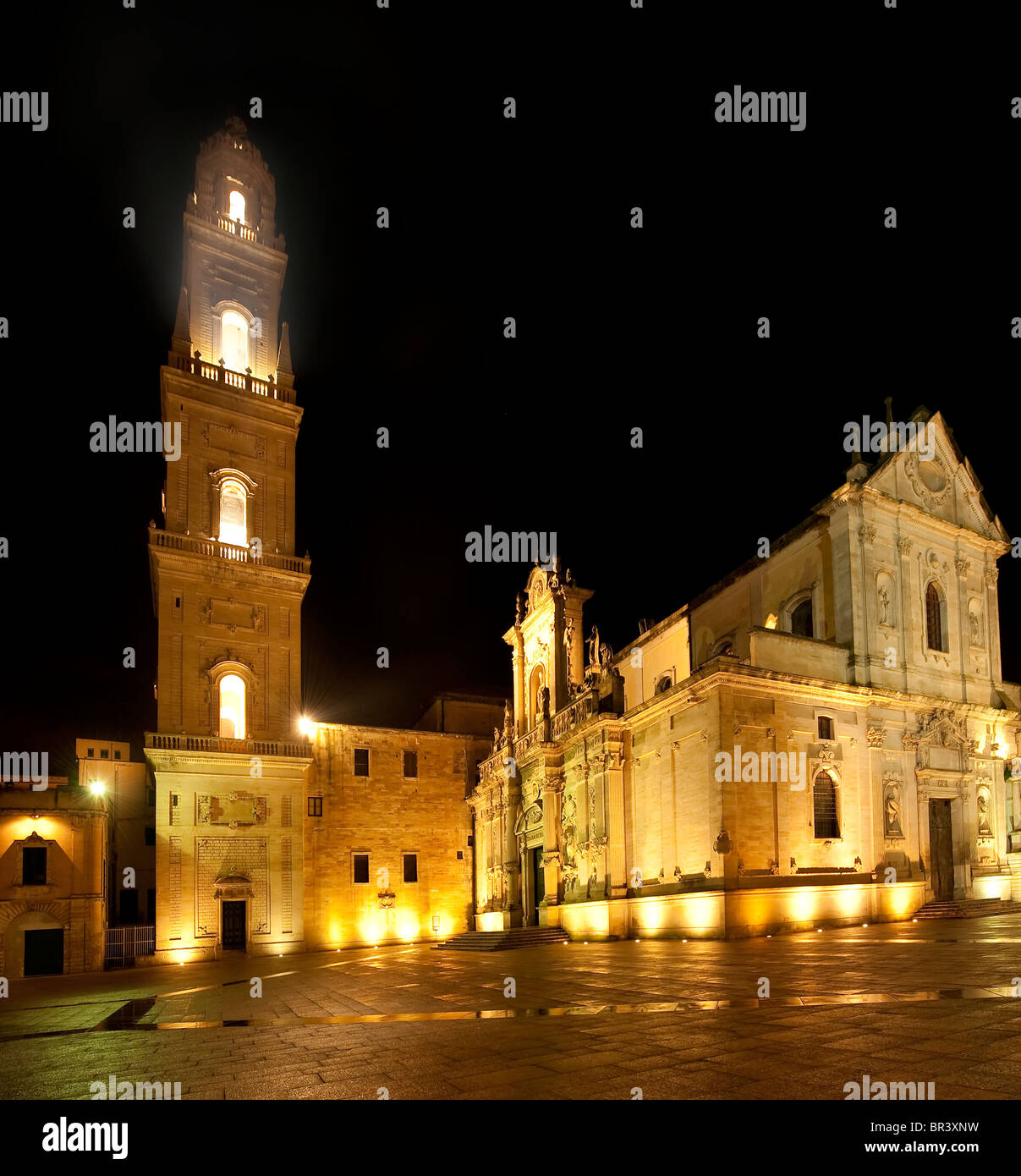 Lecce, Cathedral square: bell tower Stock Photo - Alamy