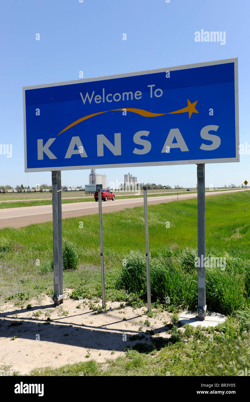 Welcome To Kansas Border High Resolution Stock Photography and Images ...