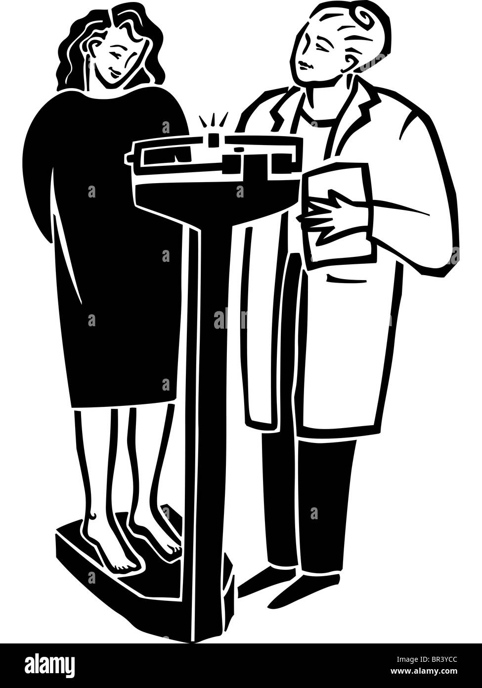 Patient standing on a weighing scale hi-res stock photography and ...