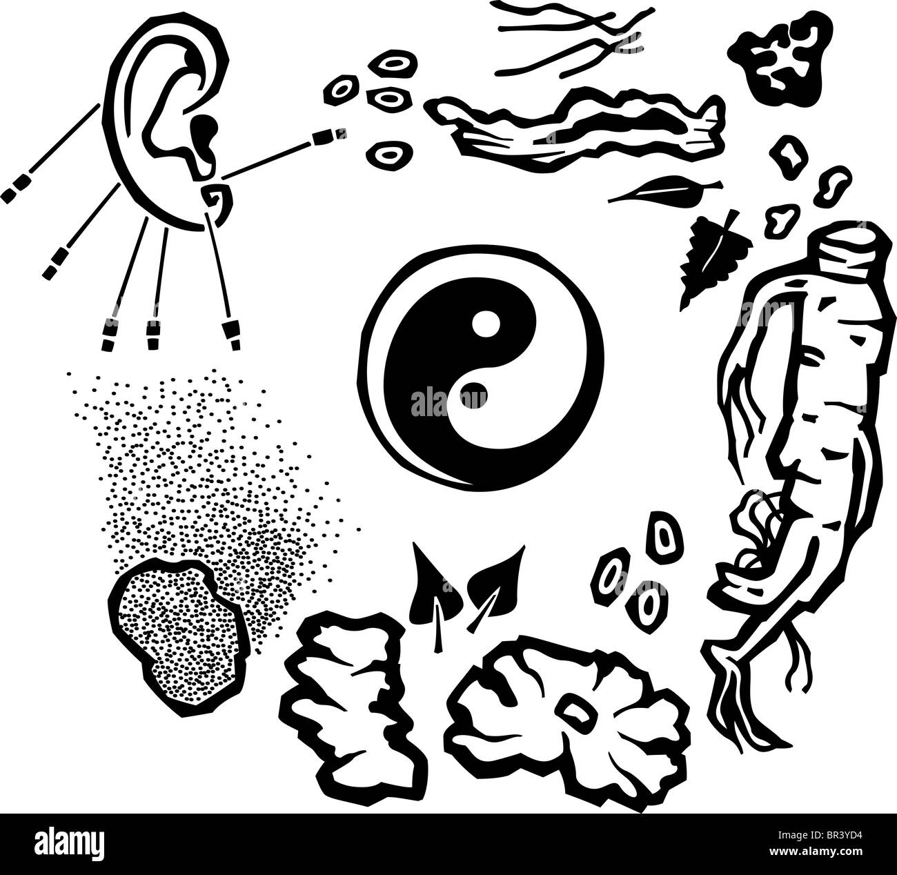 Acupuncture drawing hi-res stock photography and images - Alamy