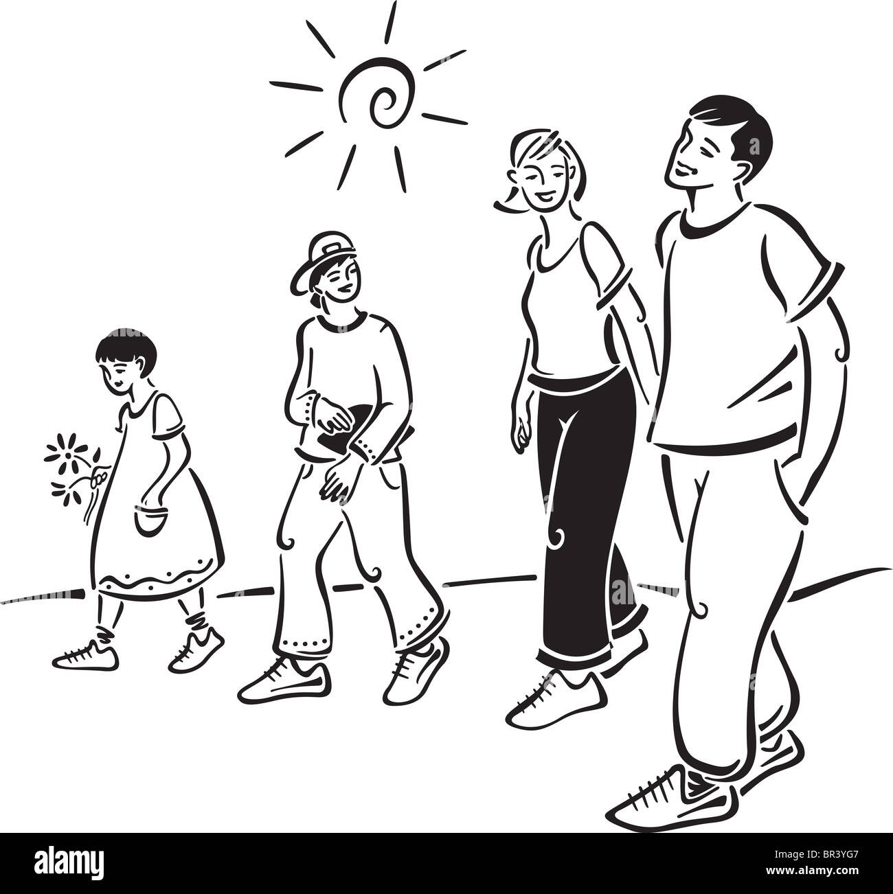 Children drawings family Cut Out Stock Images & Pictures - Alamy