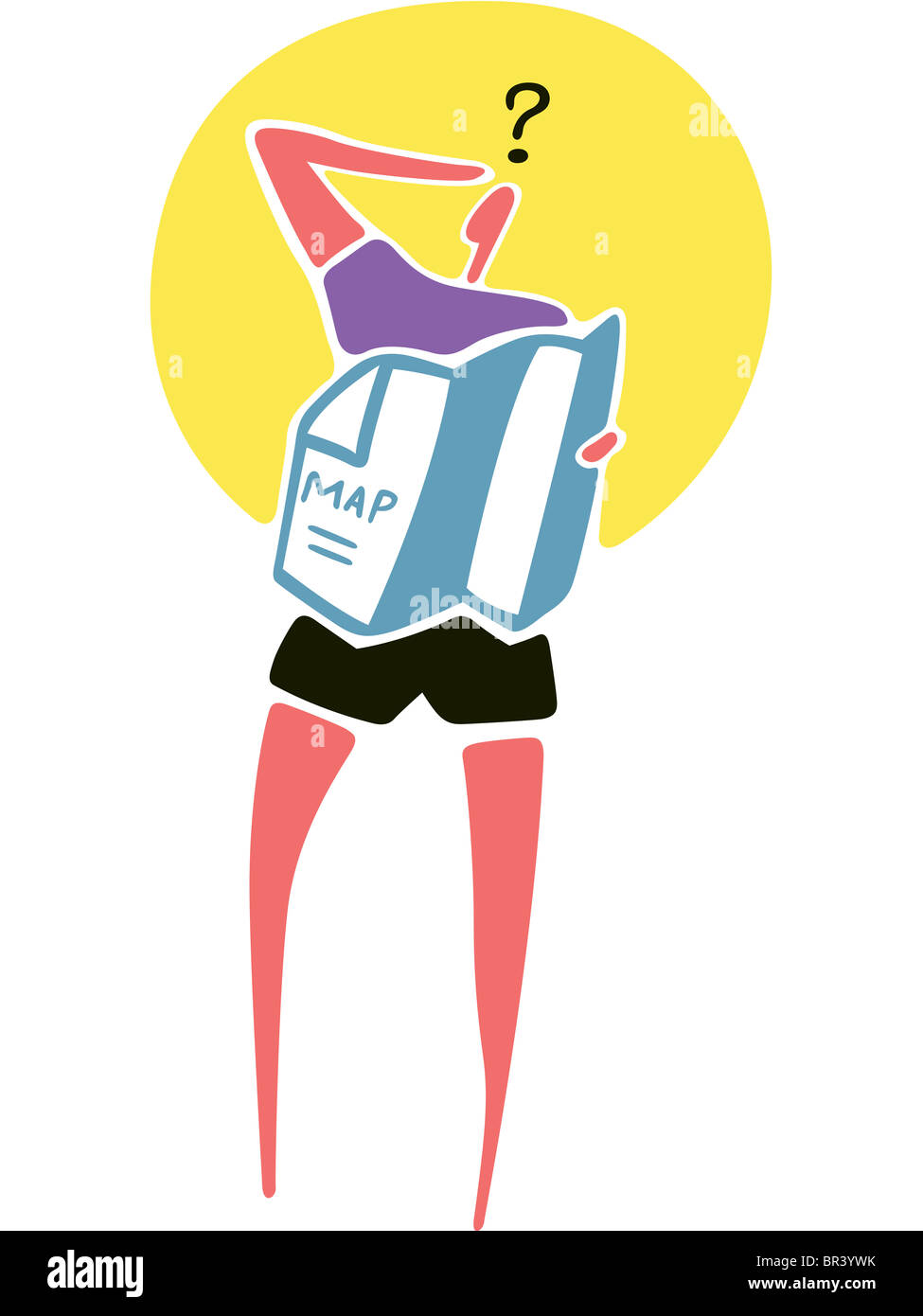 A lost and confused tourist looking at a map Stock Photo - Alamy