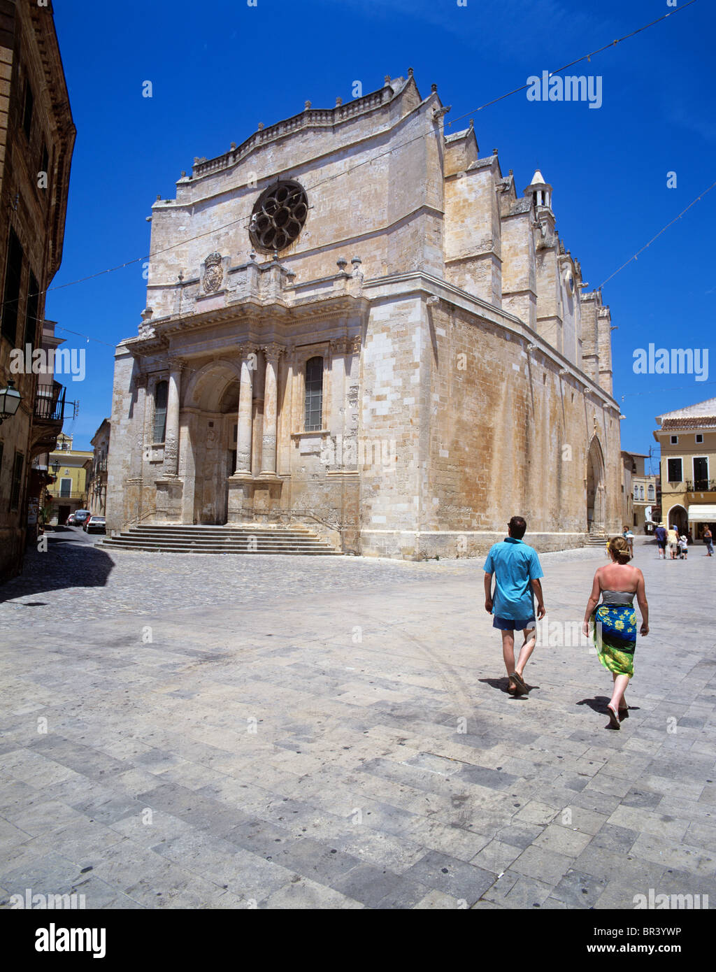 Menorca - Ancient church in Mahon the capital city of the island Stock ...