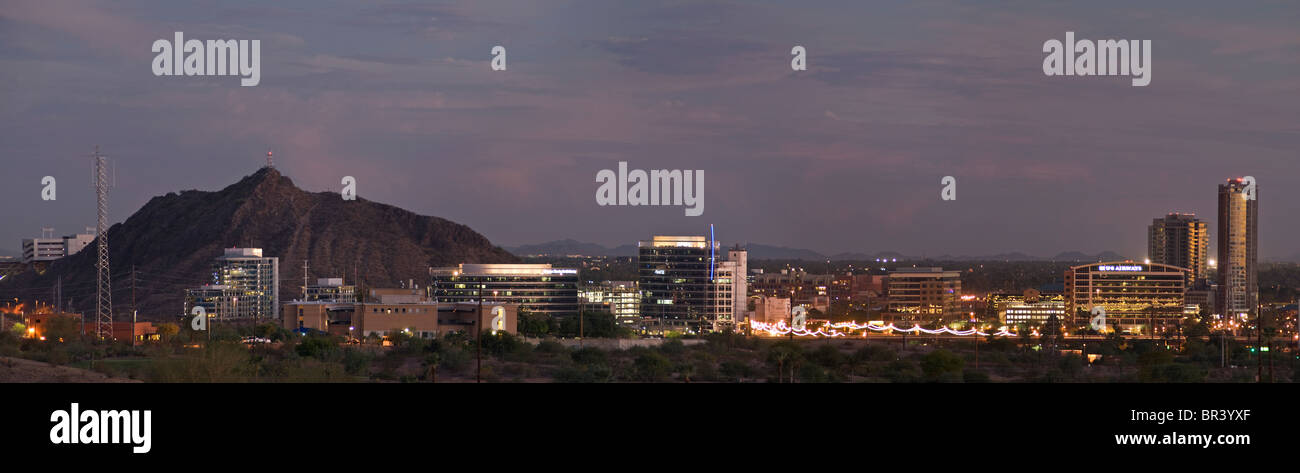 A panoramic view of the skyline of Tempe, Arizona from Papago Park ...