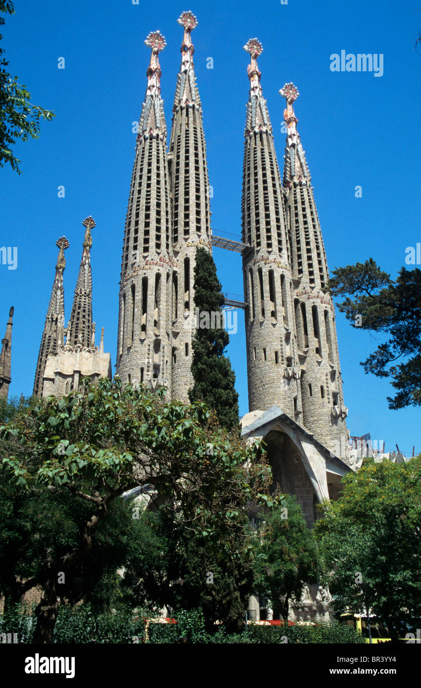 View of La Sagrada Familia, the Roman Catholic Church designed by ...