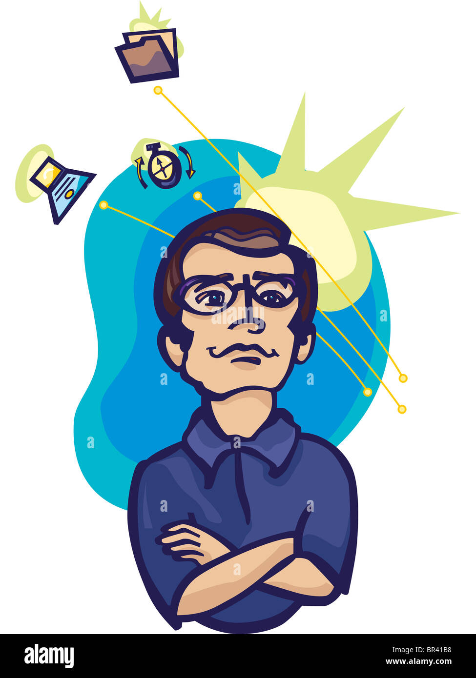 A man thinking about computer files and deadlines Stock Photo - Alamy