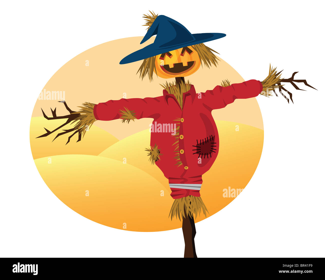 scarecrow cartoons for background related to harvest, agriculture ...