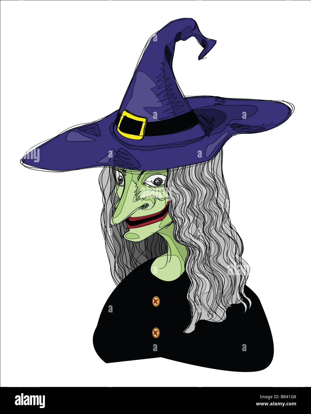 illustrations of witch, in grunge style Stock Photo - Alamy