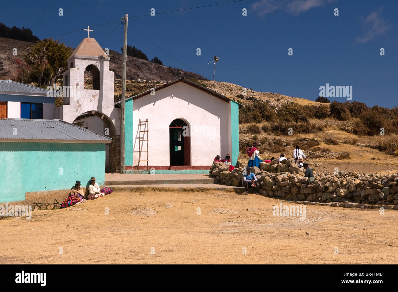 Church in a square in Bolivia Stock Photo - Alamy
