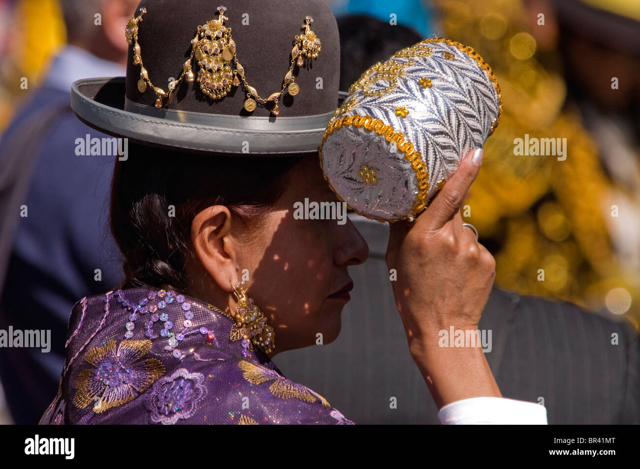 Lady shading her face Stock Photo - Alamy