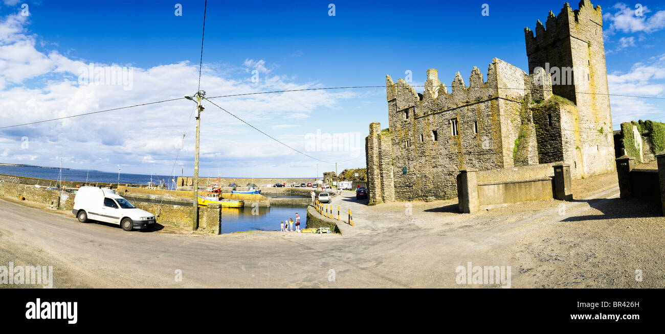 Hook Head, Co Wexford, Ireland, Slade Castle And Harbour Stock Photo ...