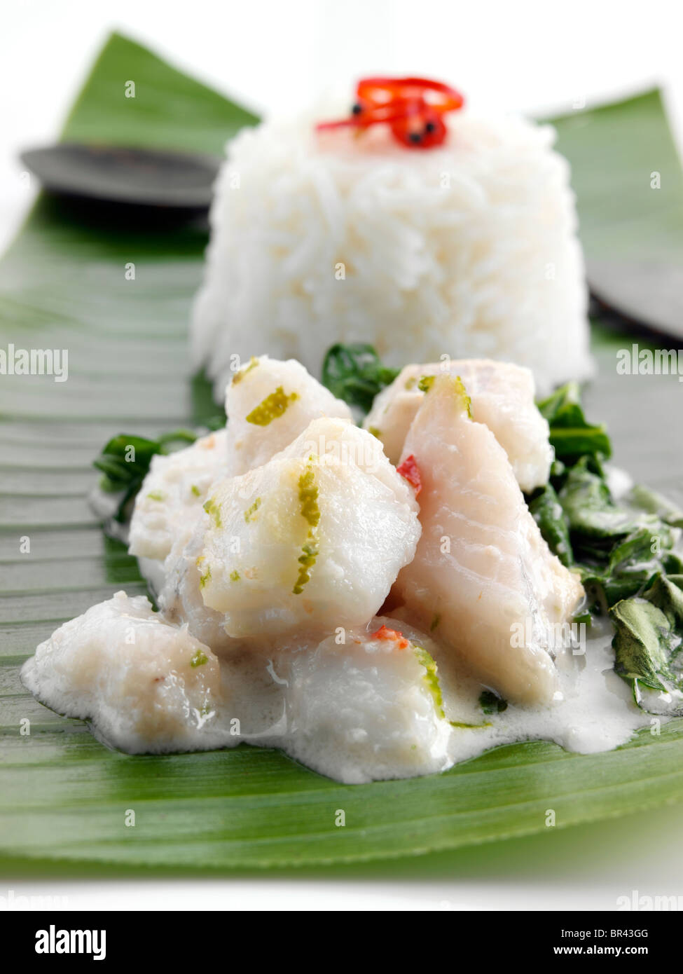 Individual portion of Fish Amok Cambodian cuisine Stock Photo - Alamy