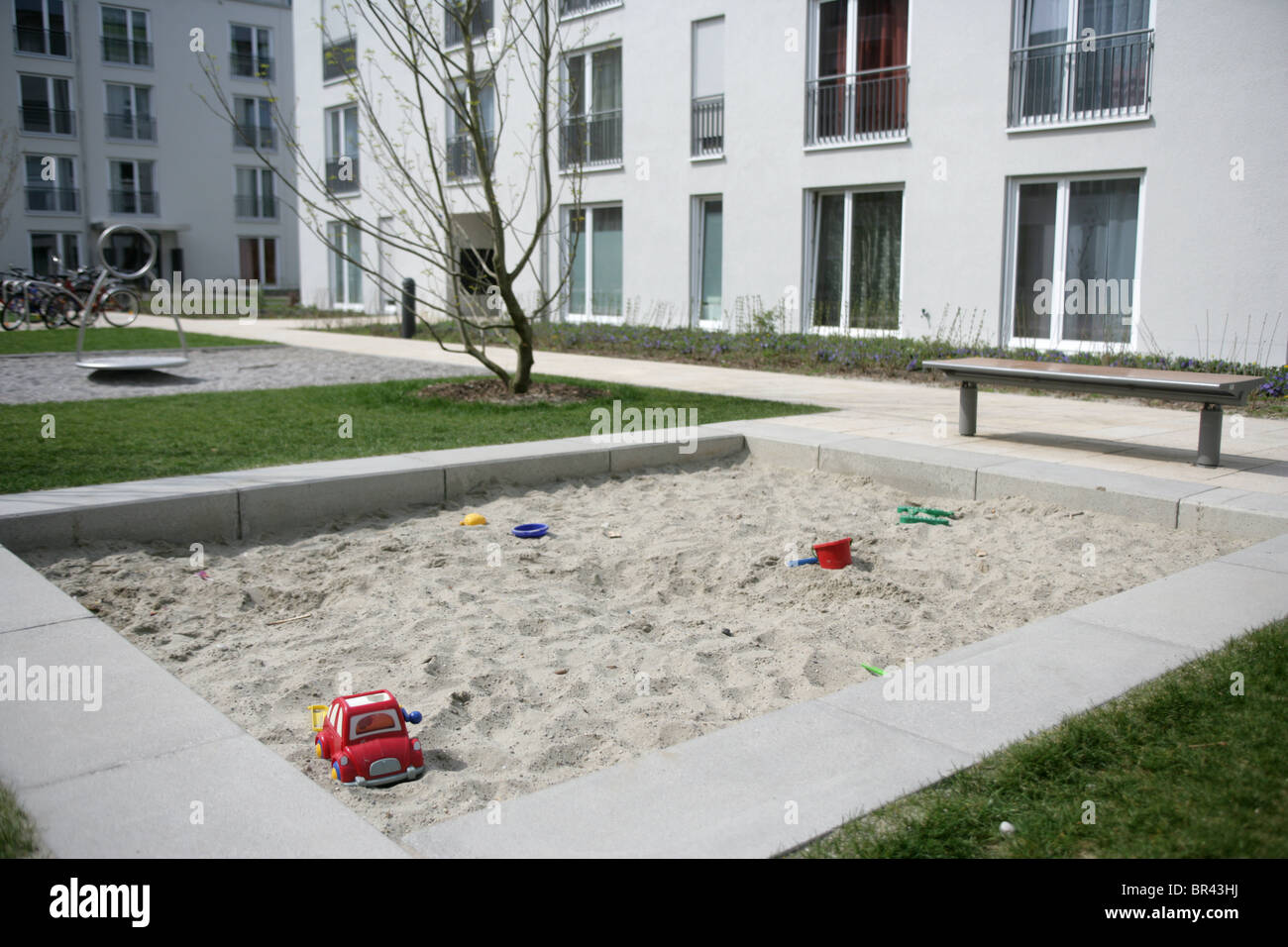 Residential building with playground in Munich, Germany Stock Photo - Alamy