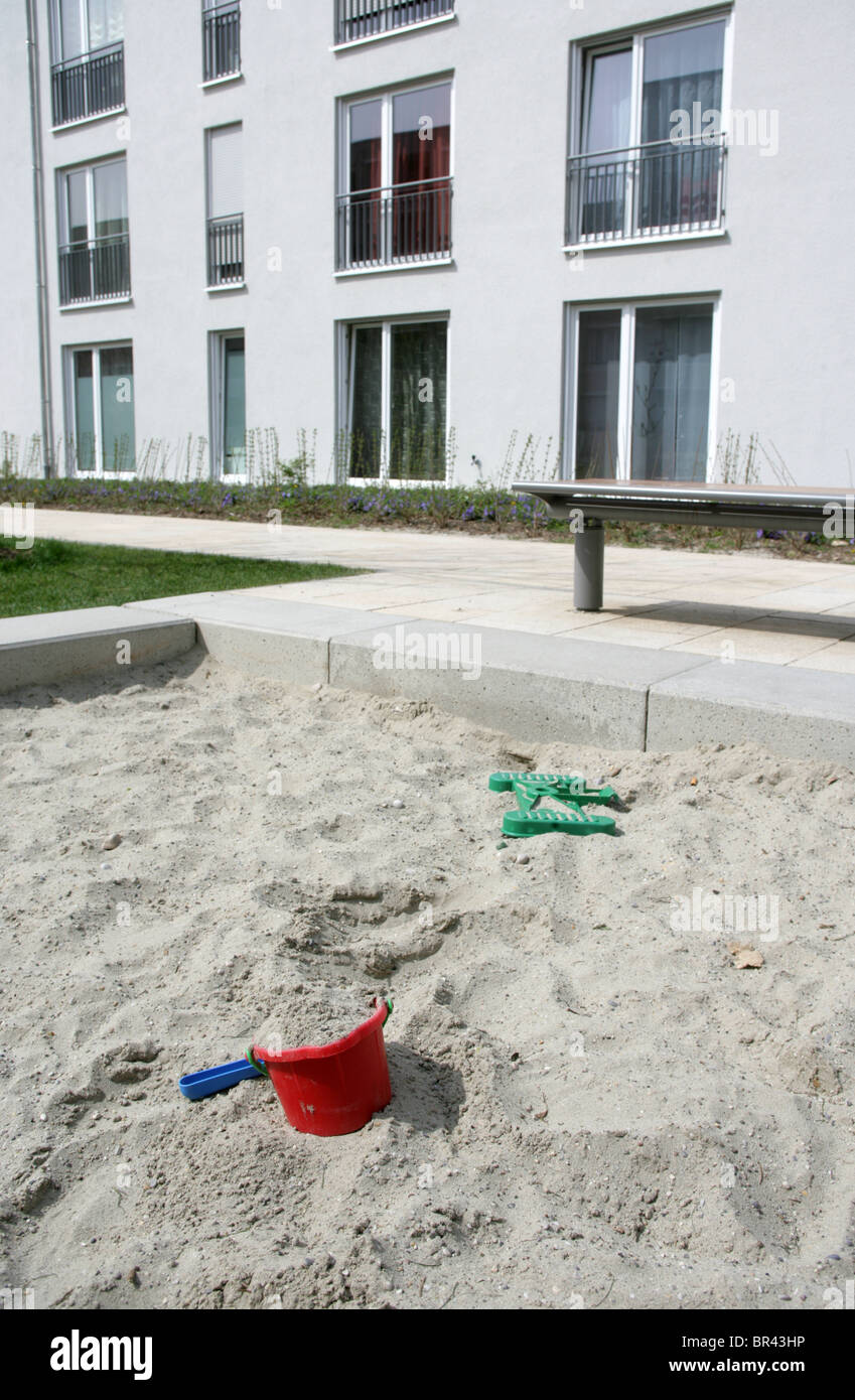 Residential building with playground in Munich, Germany Stock Photo - Alamy