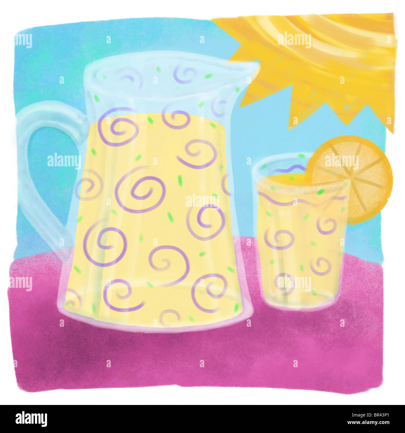 A pitcher of refreshing lemonade on a hot day Stock Photo - Alamy
