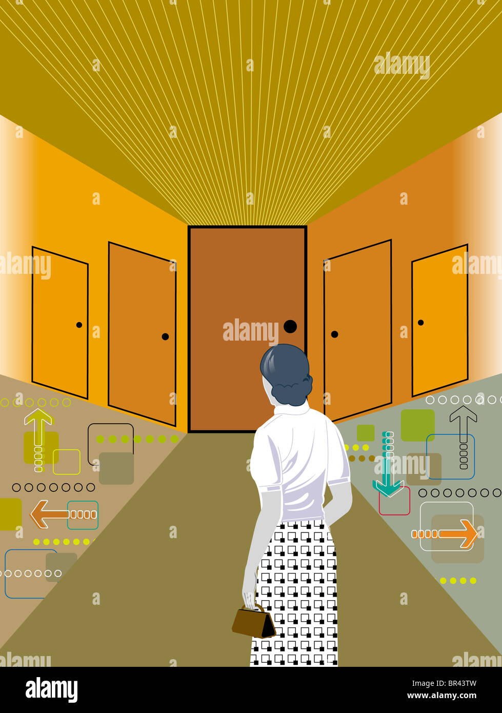 Cartoon woman making choice hi-res stock photography and images - Alamy
