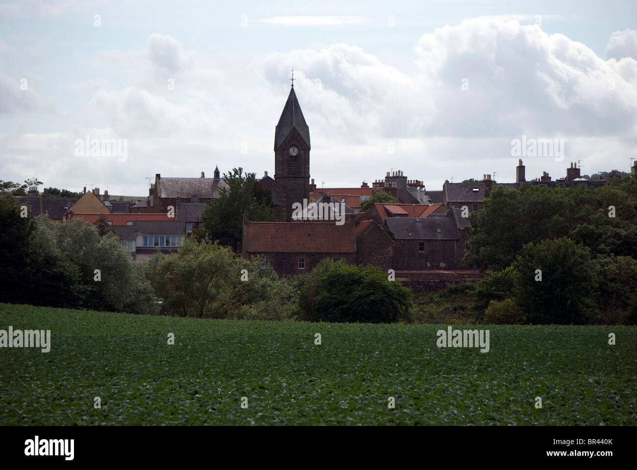 Looking west towards East Linton, East Lothian, Scotland Stock Photo ...