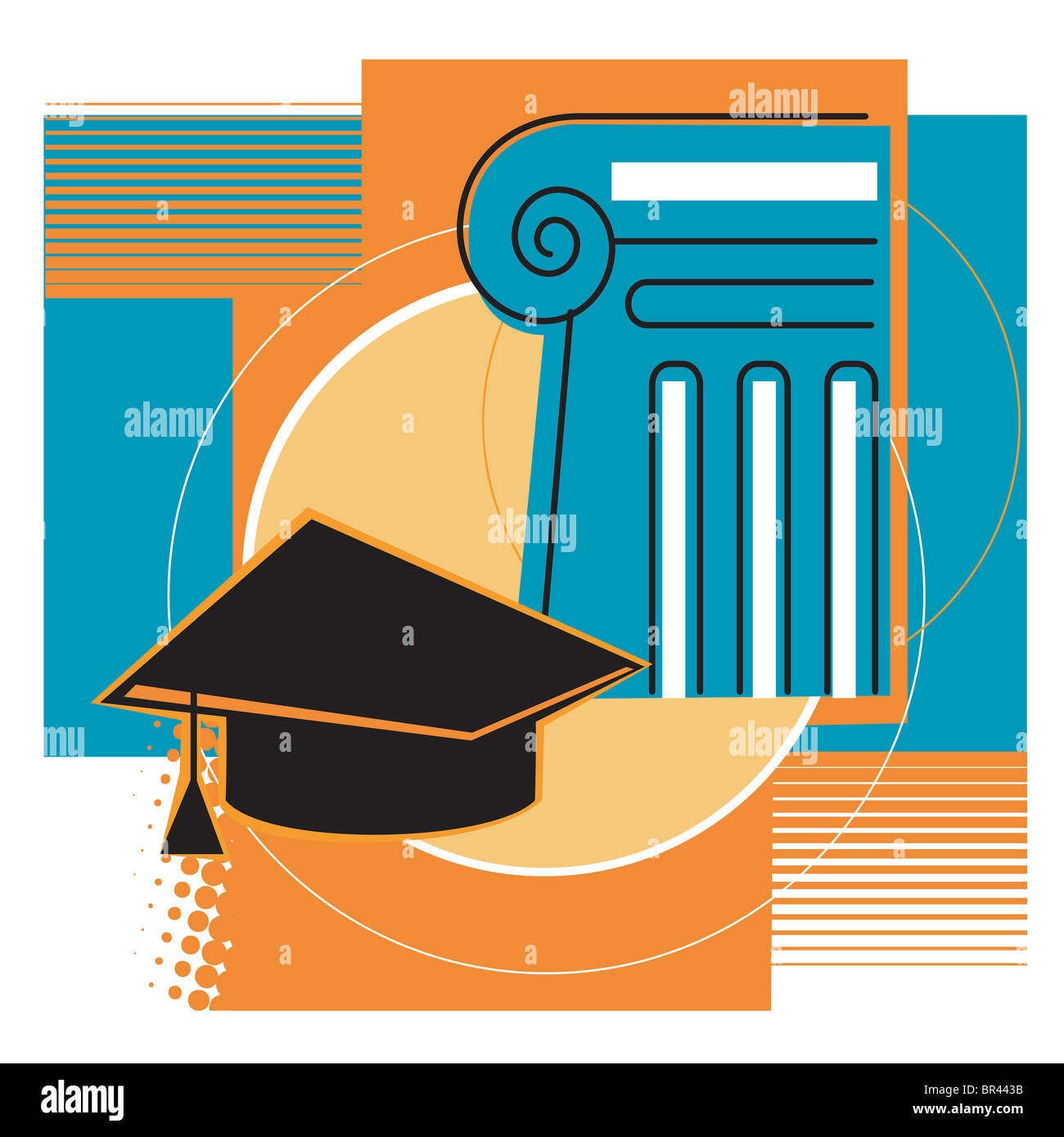 A graduation cap in front of a law building Stock Photo - Alamy