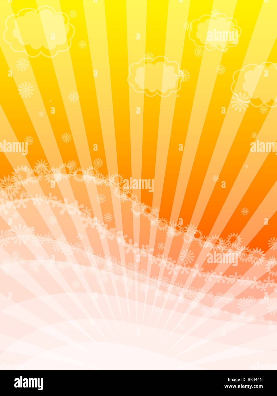 Colorful frame with waves and sun beams on background Stock Photo - Alamy