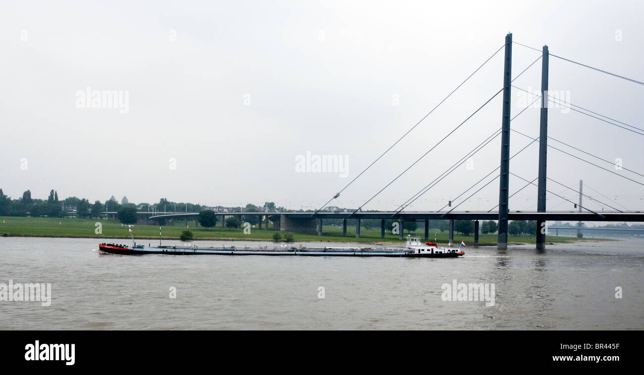 Rhine River with a barge Stock Photo - Alamy