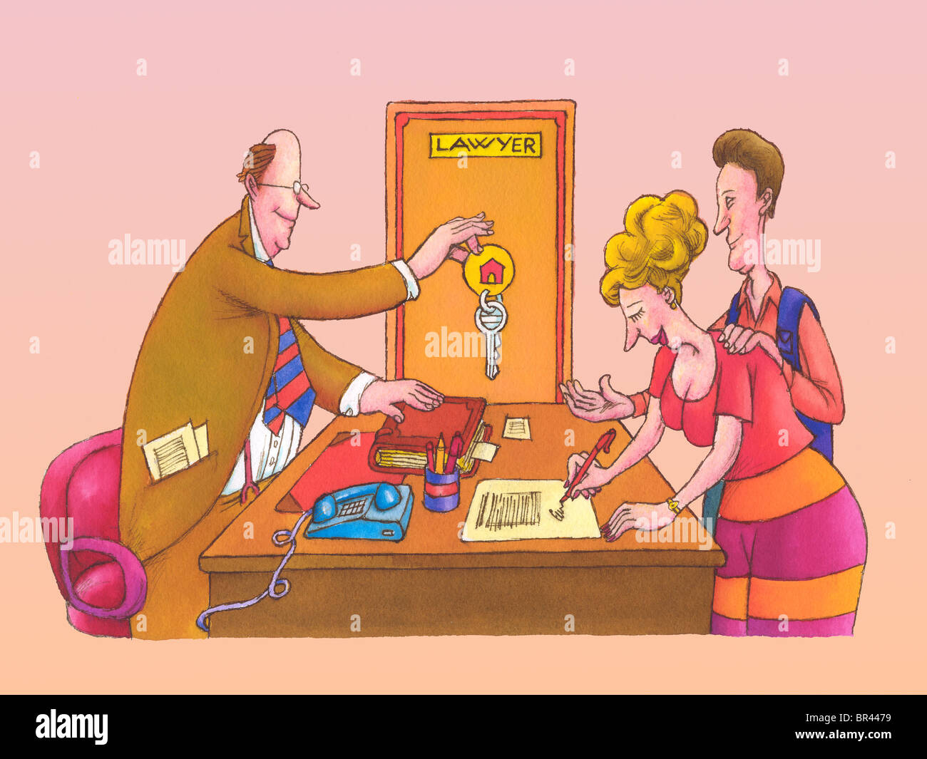 A couple getting the keys to their new home Stock Photo - Alamy