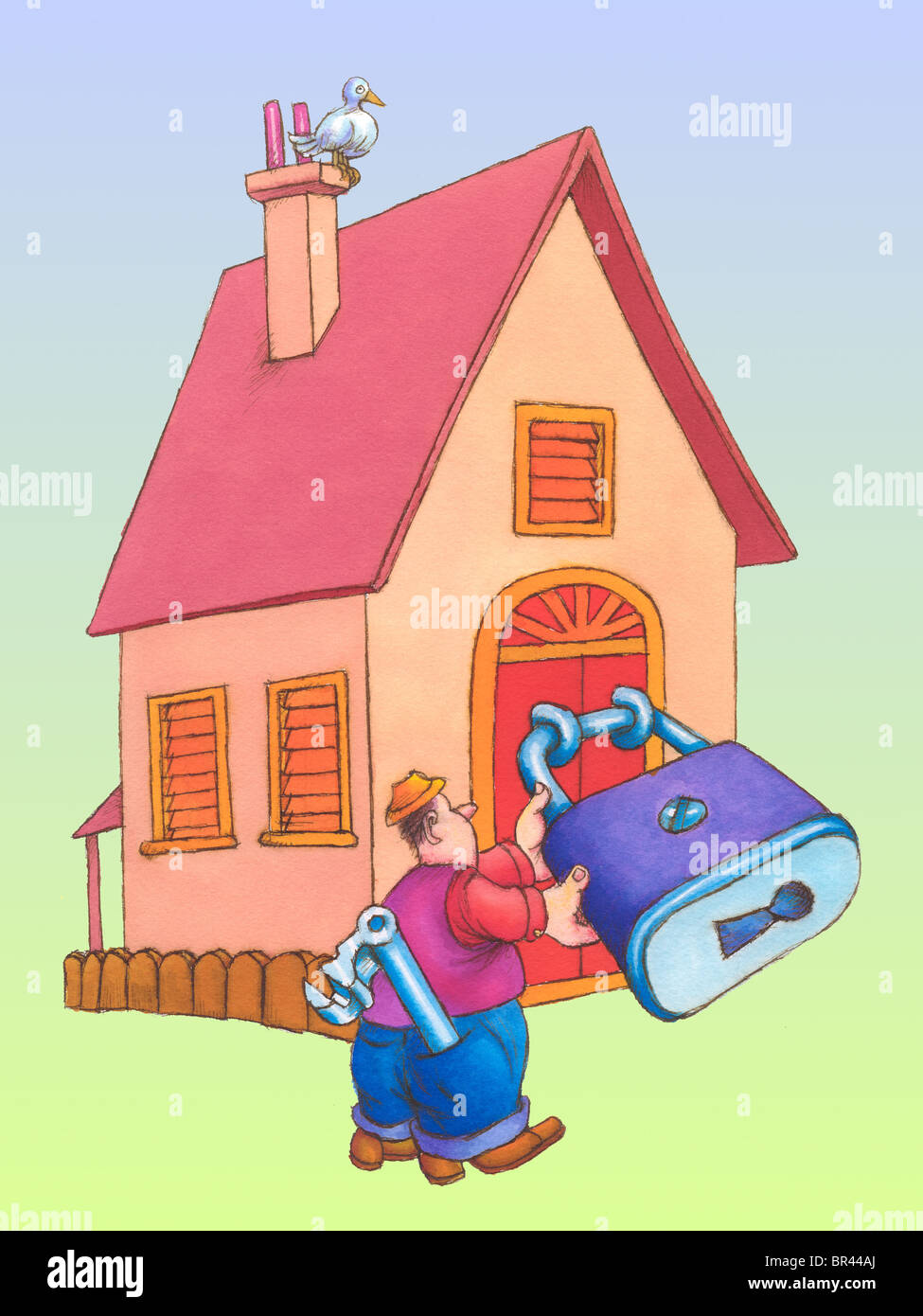 Man locking door house hi-res stock photography and images - Alamy