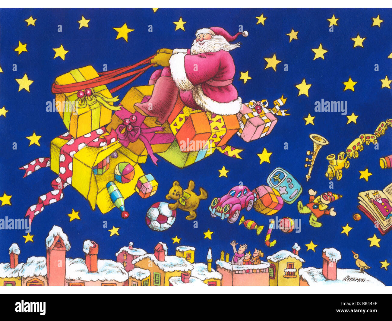 Santa and sleigh sky hi-res stock photography and images - Alamy