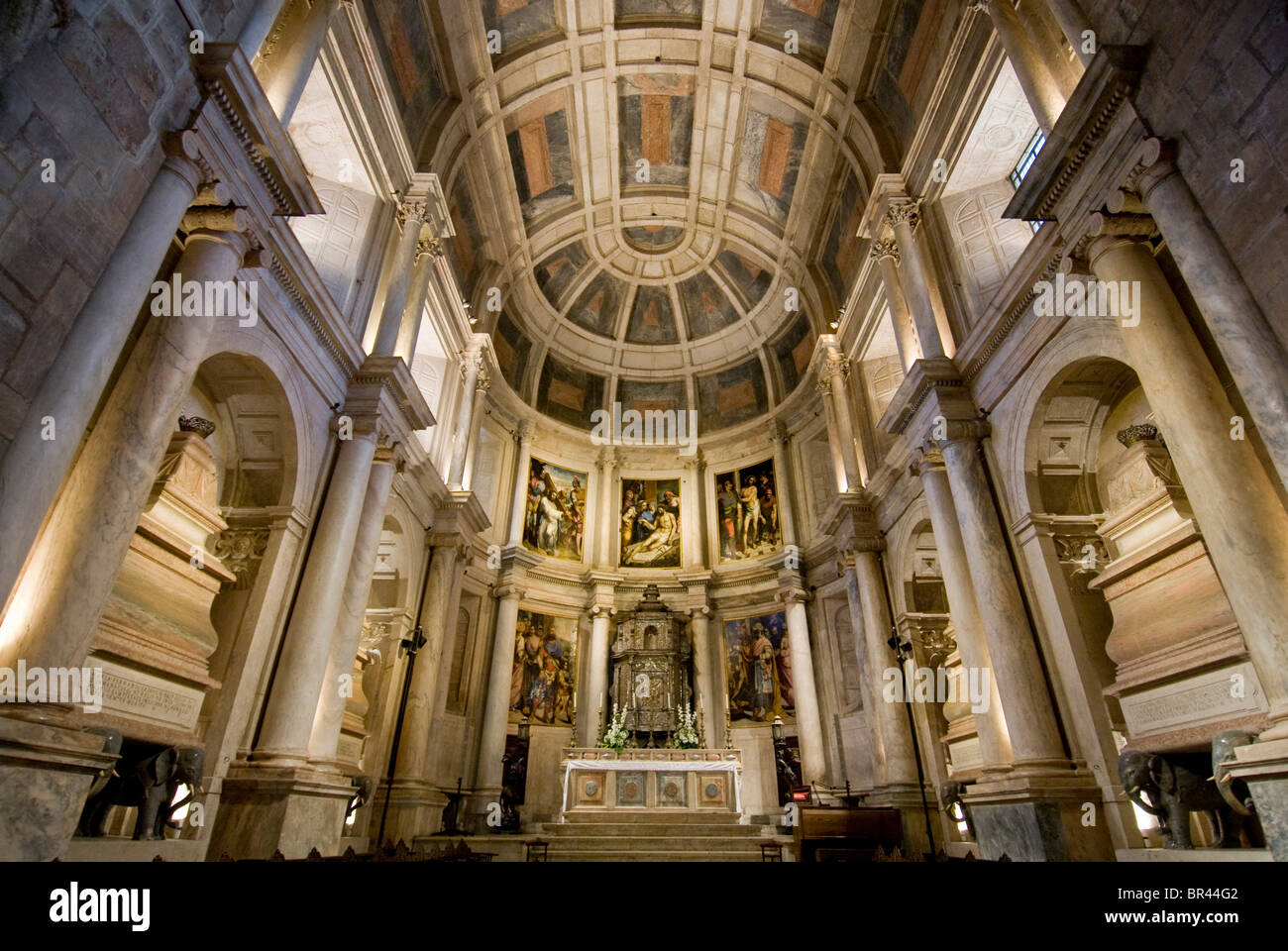 Hieronymus Monastery, interior, rear altar, Lisbon, Portugal, Europe ...