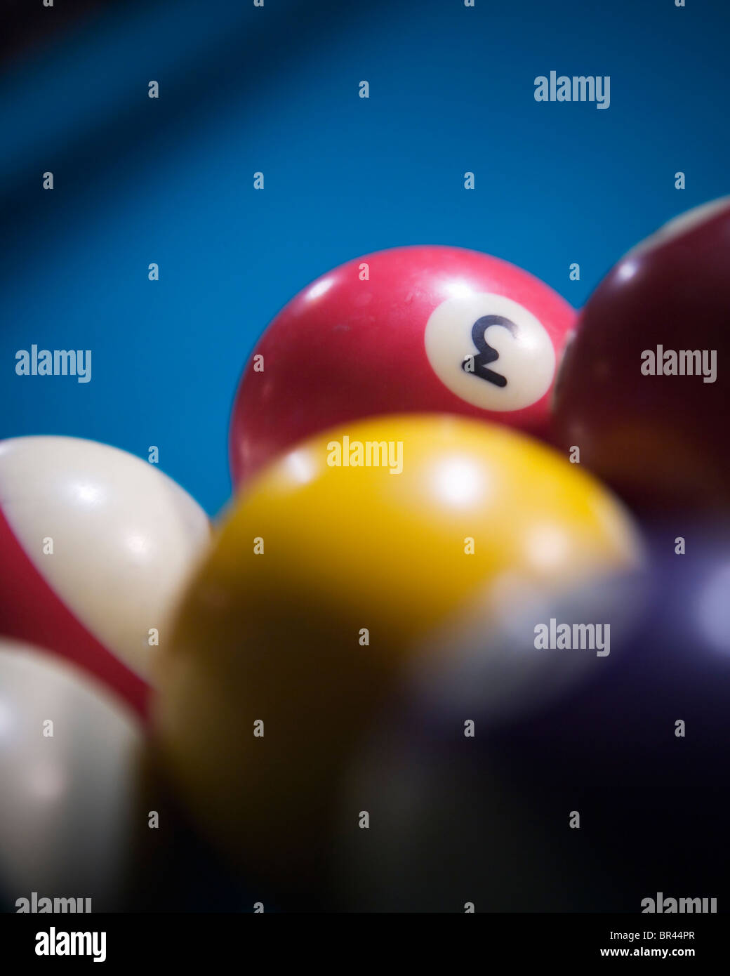 Close up of colored billiard balls Stock Photo - Alamy